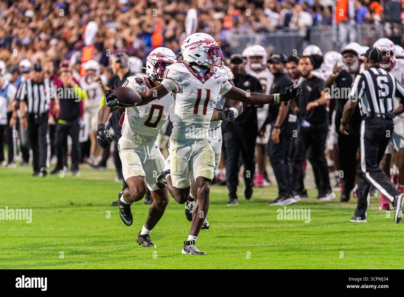 Florida State defensive back Ja'Bril Rawls (11) celebrates after ...