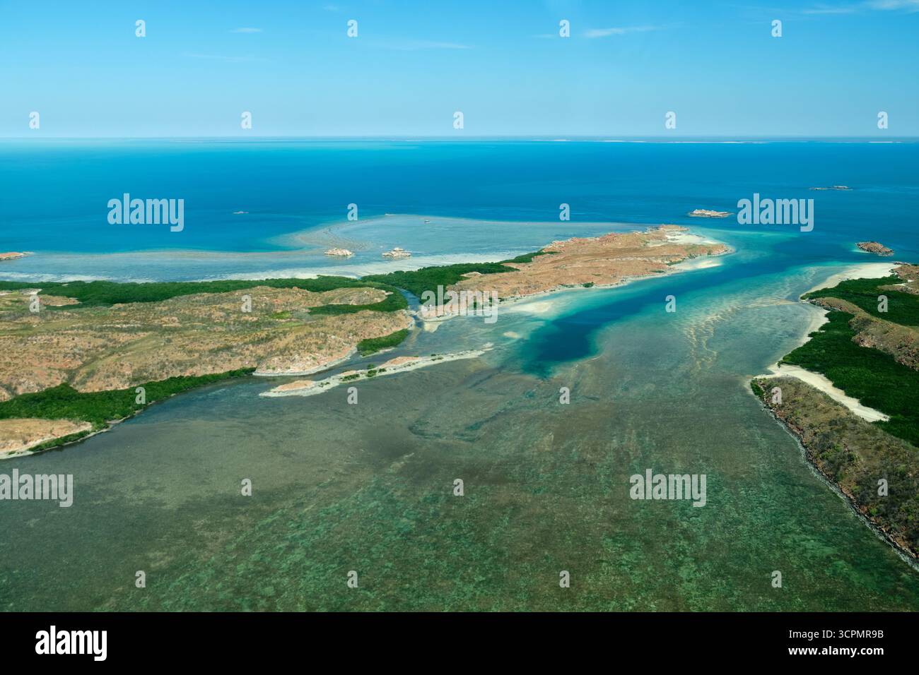 Aerial view of the Buccaneer Archipelago between One Arm Point and the ...