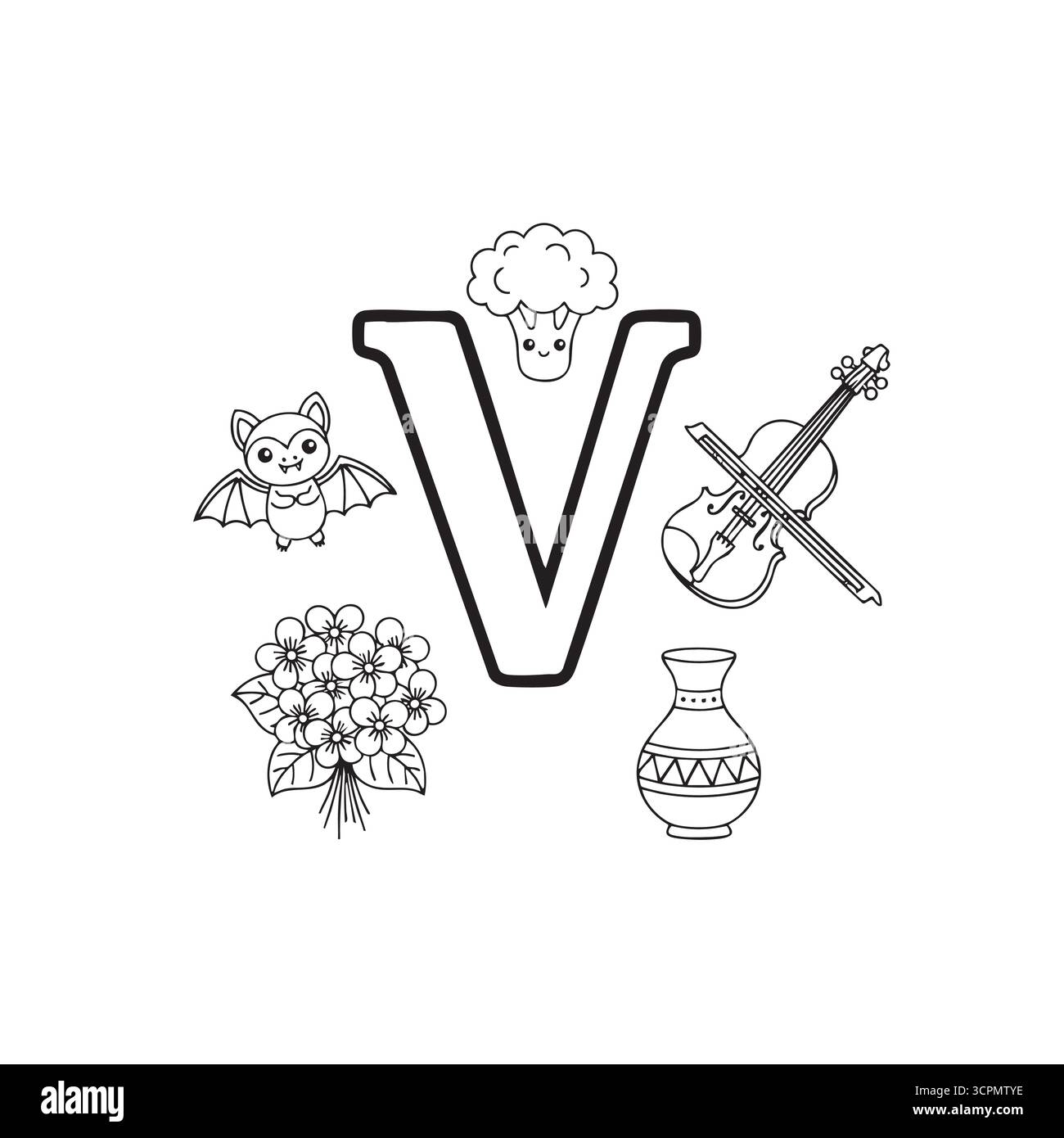 Alphabet letter coloring page Cut Out Stock Images & Pictures - Alamy
