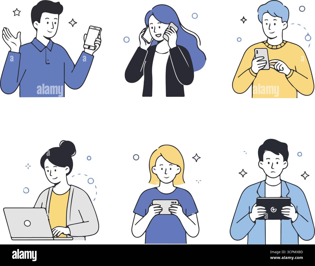 People in digital devices Stock Vector Images - Alamy