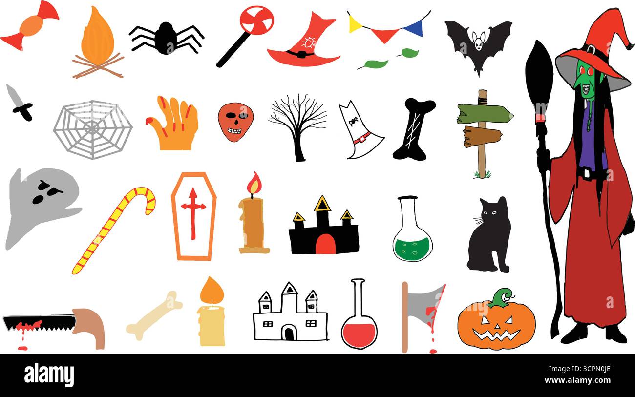 Spooky night symbols Stock Vector Images - Alamy