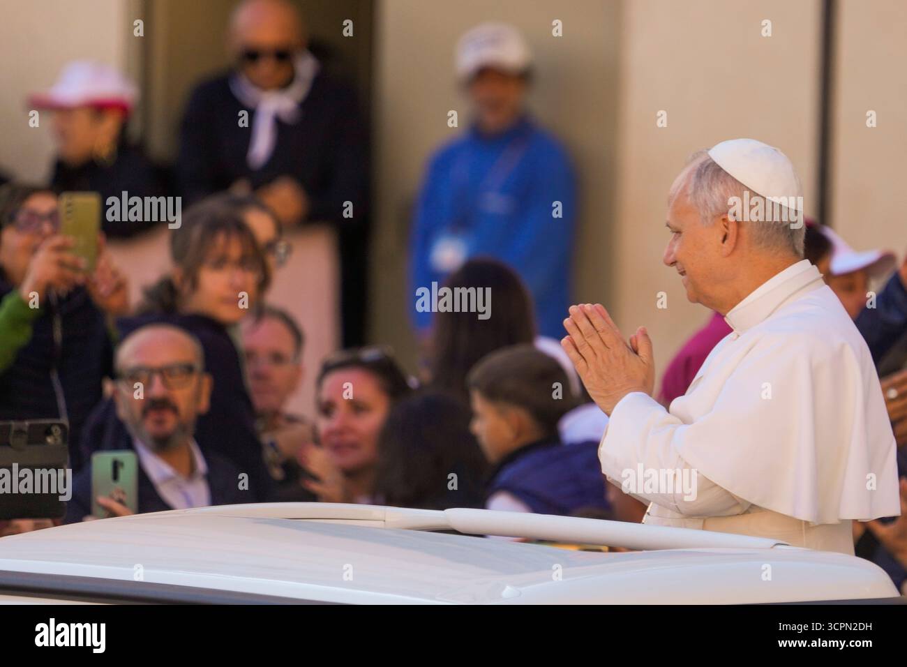 Pope Leo XIV arrives in St. Peter's Square at the Vatican to meet with ...