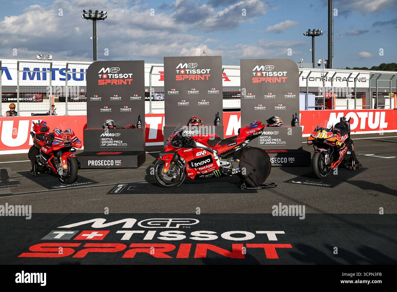 MOTEGI, JAPAN - SEPTEMBER 27: A general view of the podium after the ...