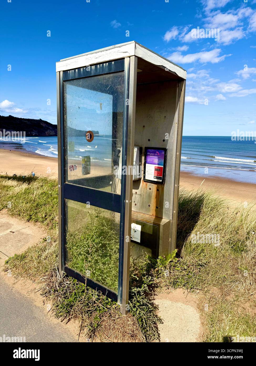 A disused BT telephone box on the North Yorkshire Coast, England, U.K ...