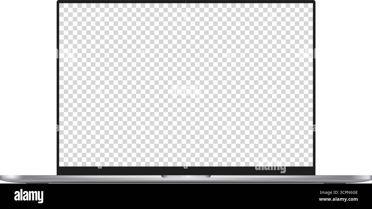 Laptop realistic mockup template with blank screen for social media ...