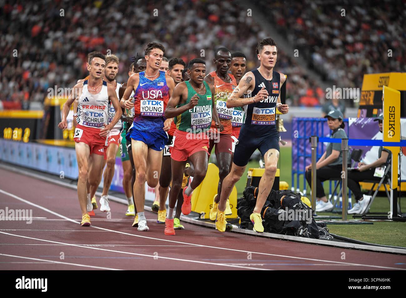 Biniam Mehary of Ethiopia competing in the 5000m men’s final at the ...