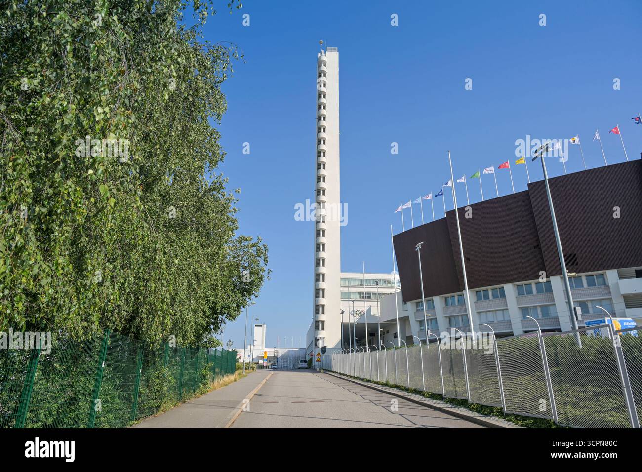 Aussichtsturm am Olympiastadion, Helsinki, Finnland *** Observation ...