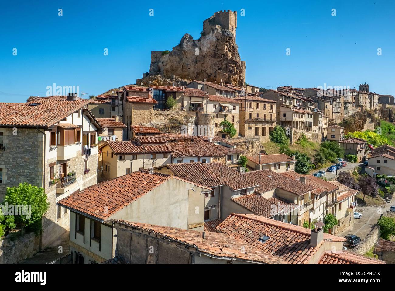 Picturesque medieval village of Frias, Burgos, Castilla Leon, northern ...