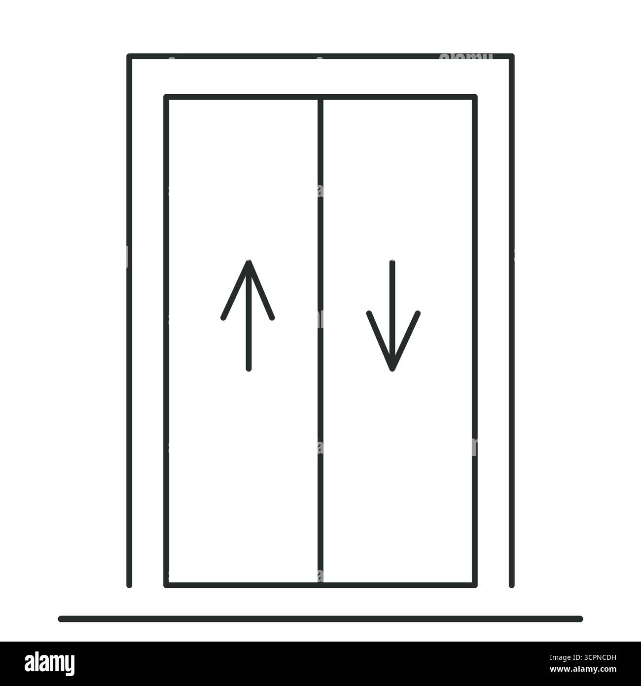 Elevator icon line lift way up and down lobby hall sign, Simple symbol ...
