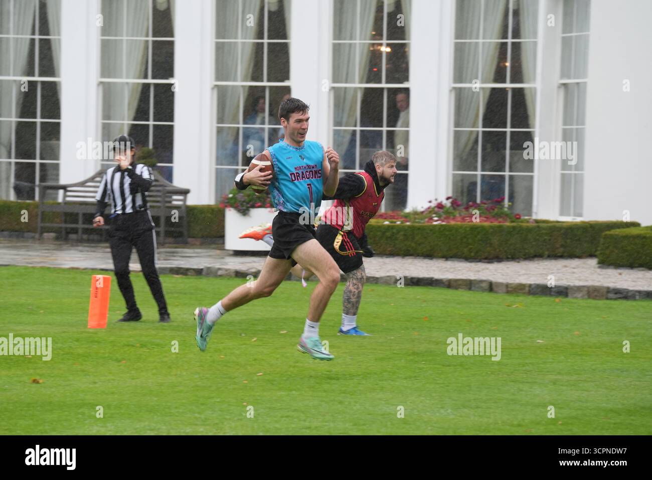 Players take part in an exhibition American Touch football match ahead ...