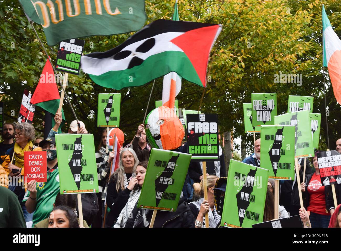 London, UK. 26th September 2025. Supporters of rapper Mo Chara of the ...