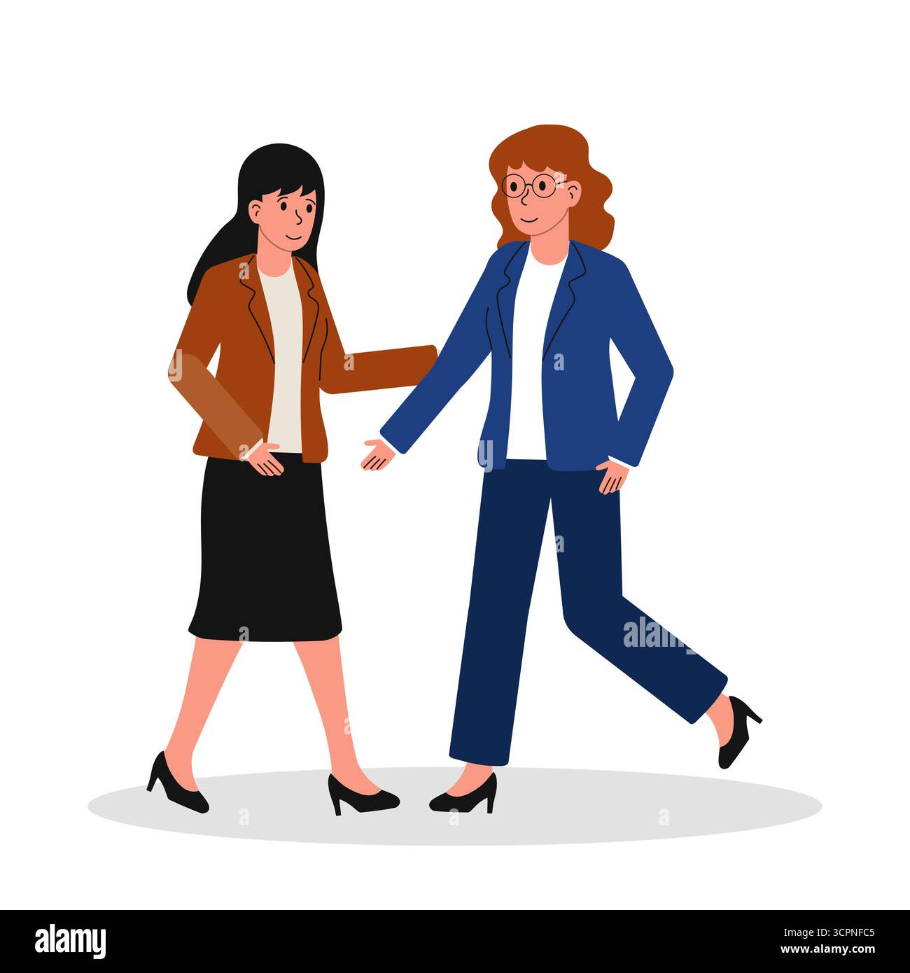Two people greet other Stock Vector Images - Alamy
