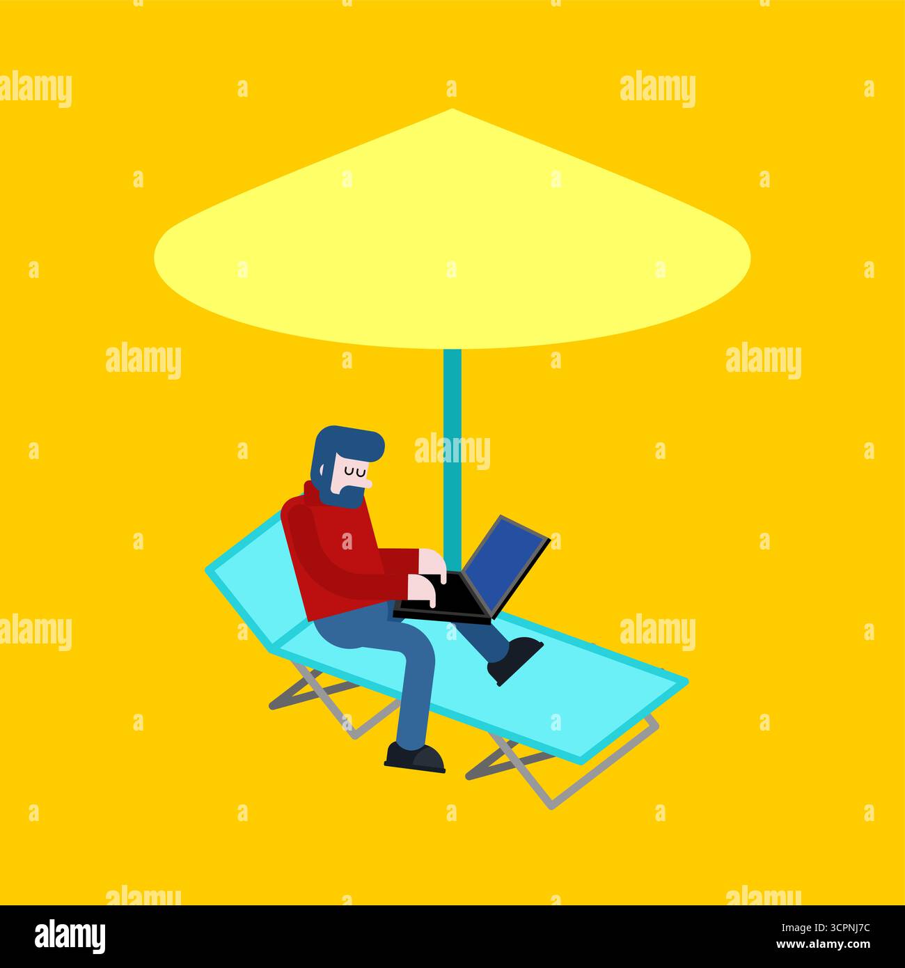 Work during vacation Stock Vector Images - Alamy