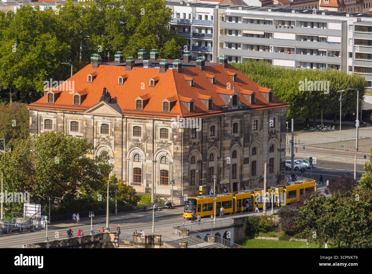 Dresden Altstadt Ausblick von der Laterne der Frauenkirche. Neustädter ...