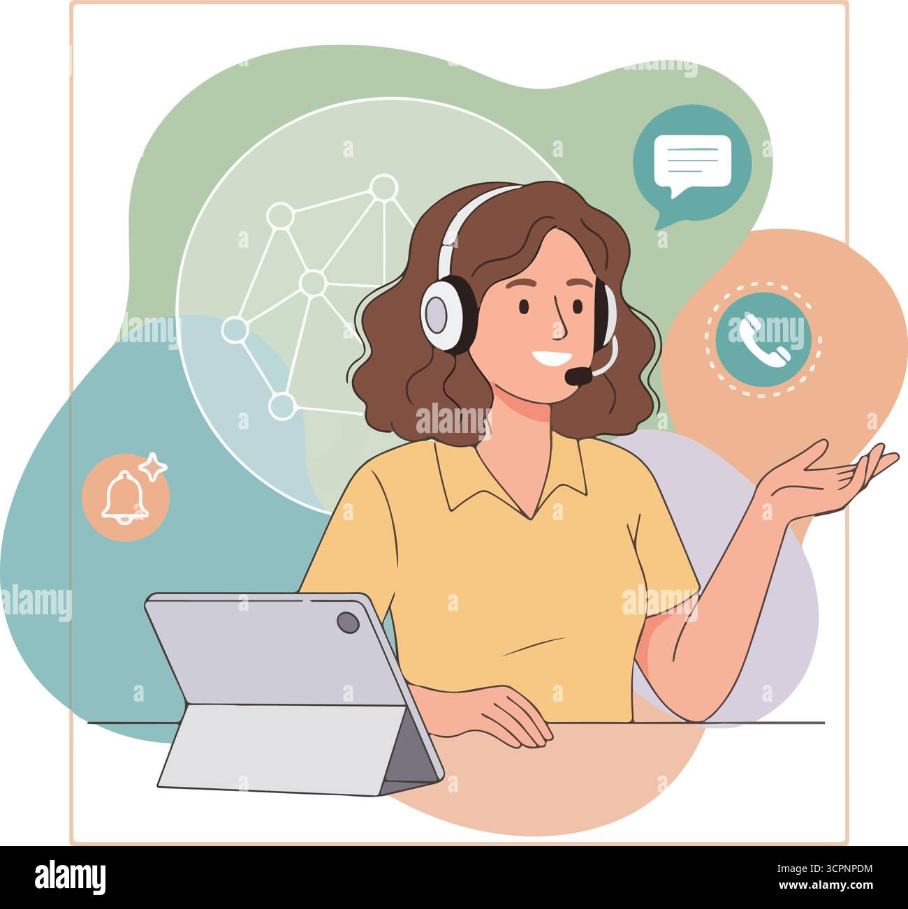 Office woman typing on computer Stock Vector Images - Alamy