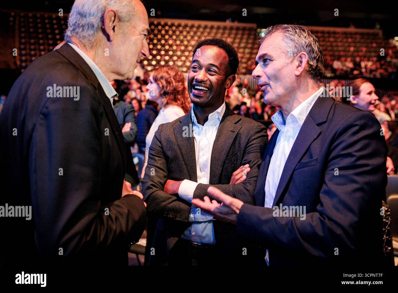 ROTTERDAM - Job Cohen, Habtamu de Hoop, and Tom van der Lee during the ...