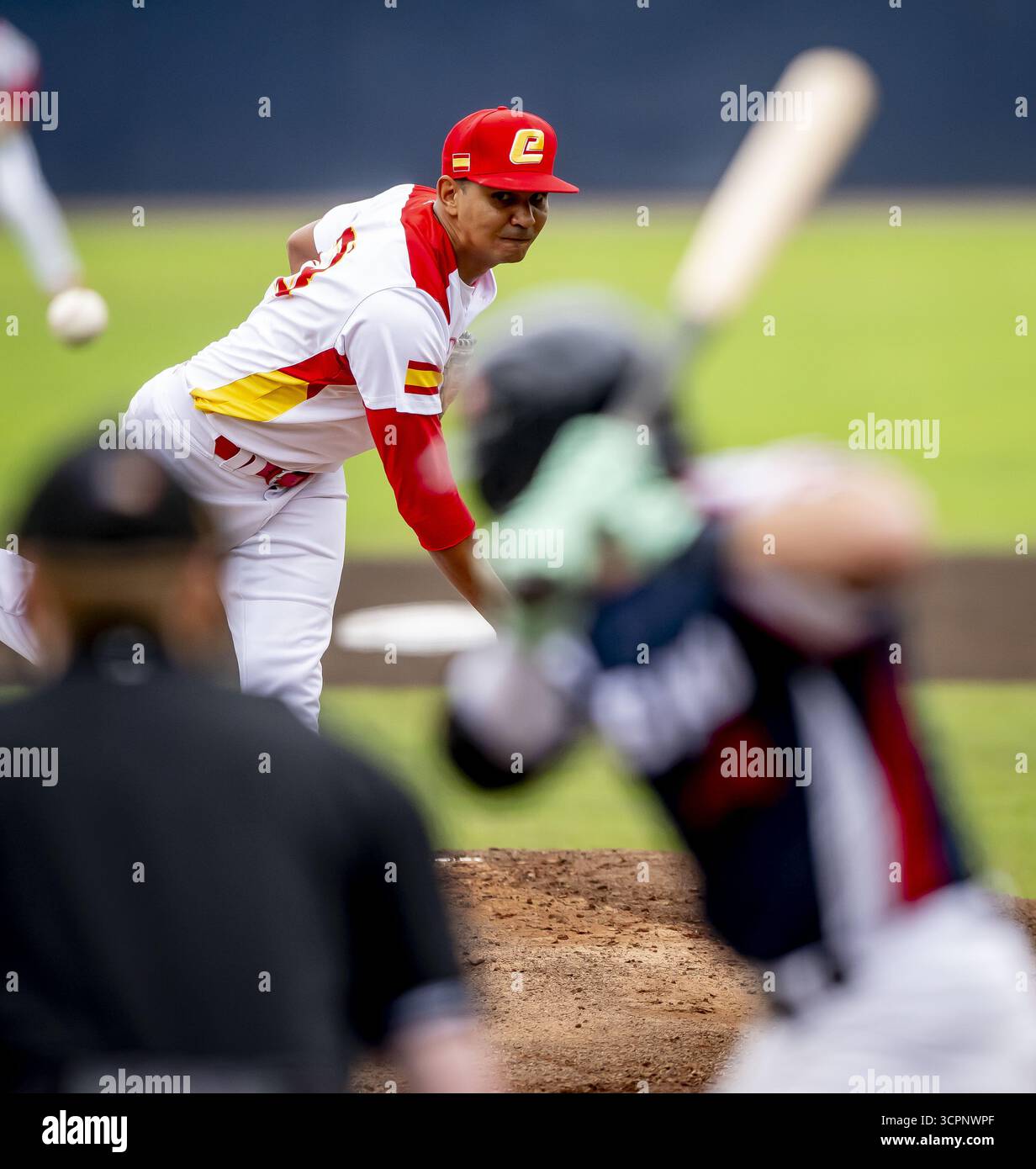 ROTTERDAM - Spanish baseball player Balboa Jorge in action against the ...