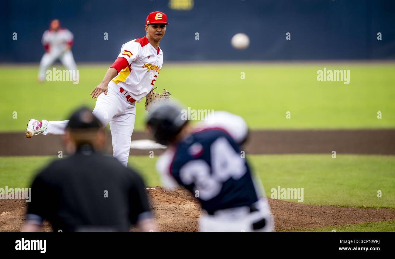 ROTTERDAM - Spanish baseball player Balboa Jorge in action against the ...