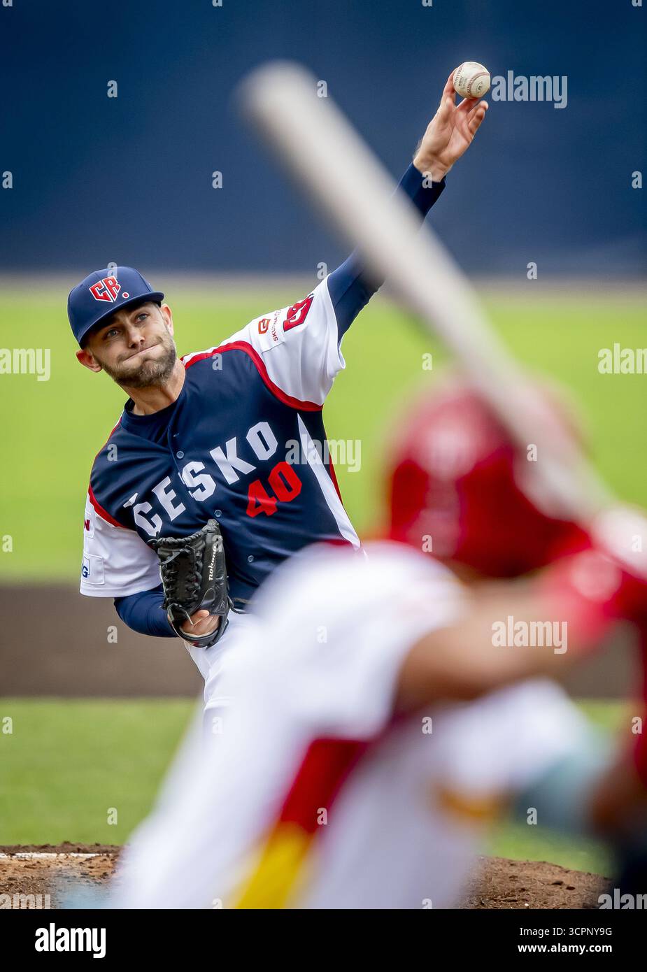 ROTTERDAM - Czech Republic baseball player Barto Jeffrey in action ...