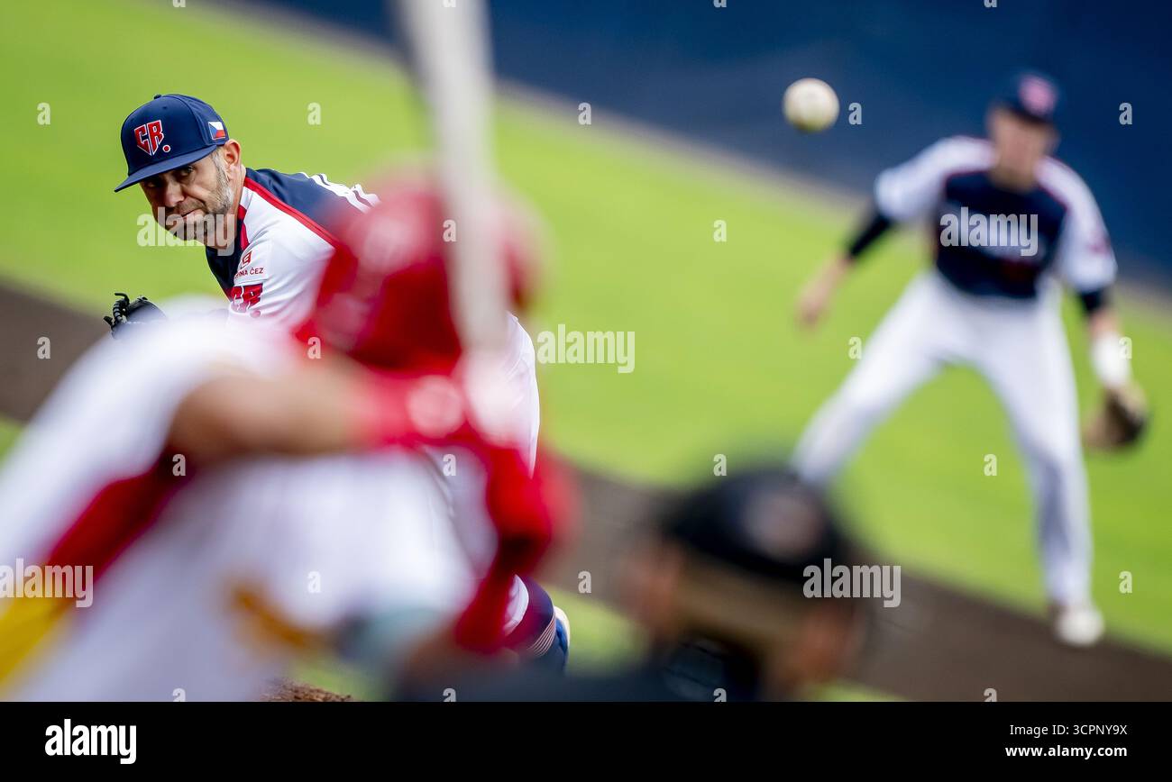 ROTTERDAM - Czech Republic baseball player Barto Jeffrey in action ...