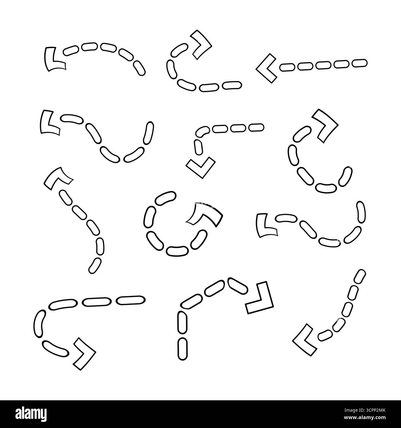 Black dashed curved arrow Stock Vector Images - Alamy