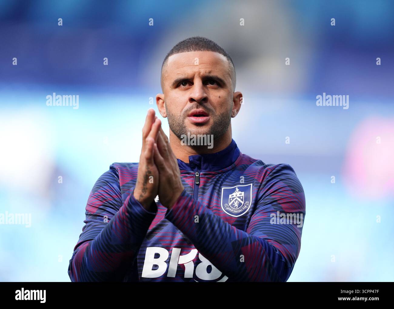 Burnley's Kyle Walker warming up before the Premier League match at the ...