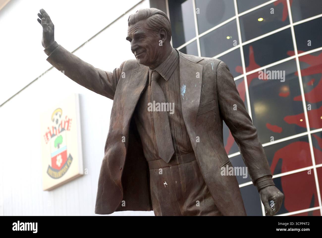 A view of the Ted Bates Statue outside St Mary's Stadium, Southampton ...