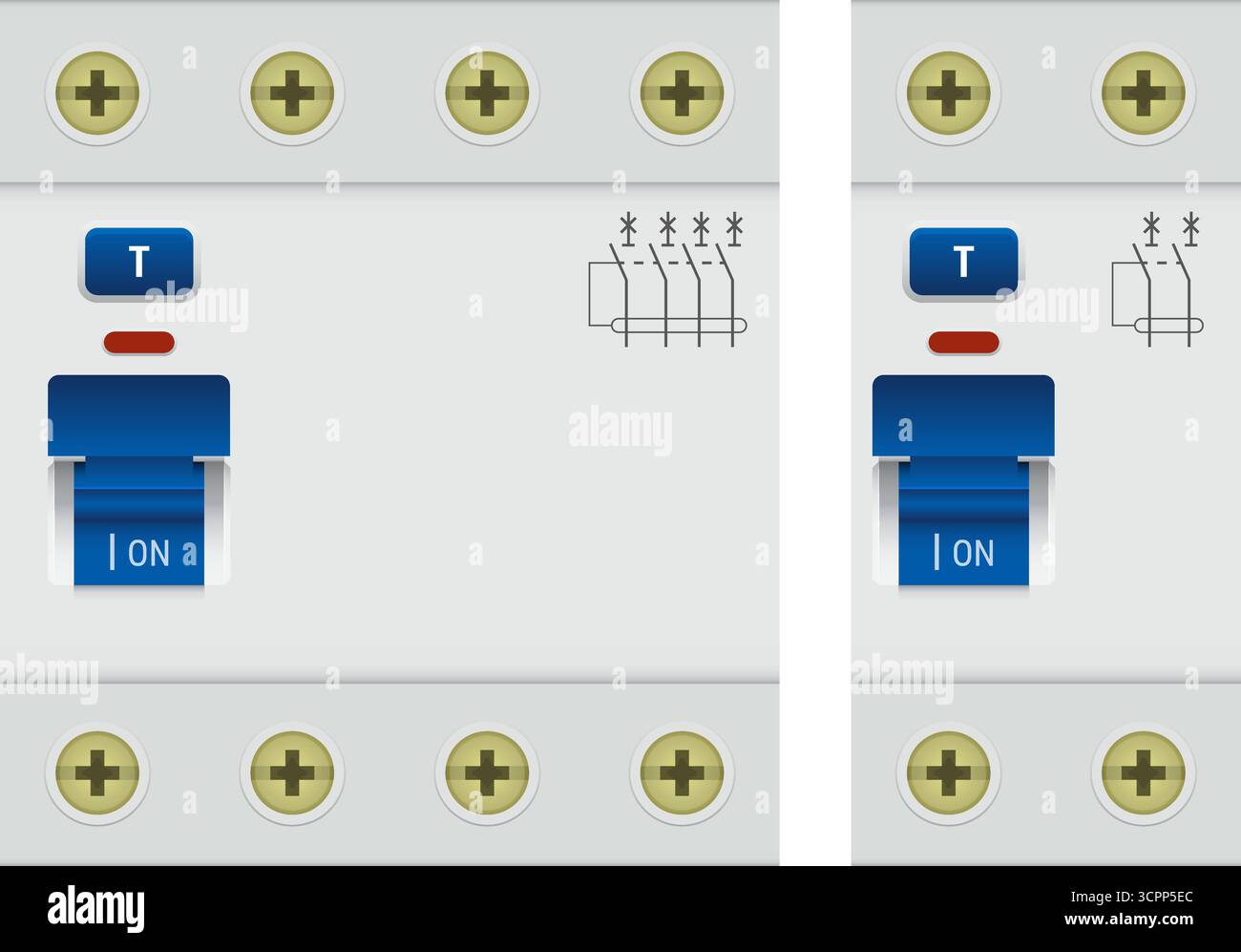 Electrical circuit breaker fuse box Cut Out Stock Images & Pictures - Alamy