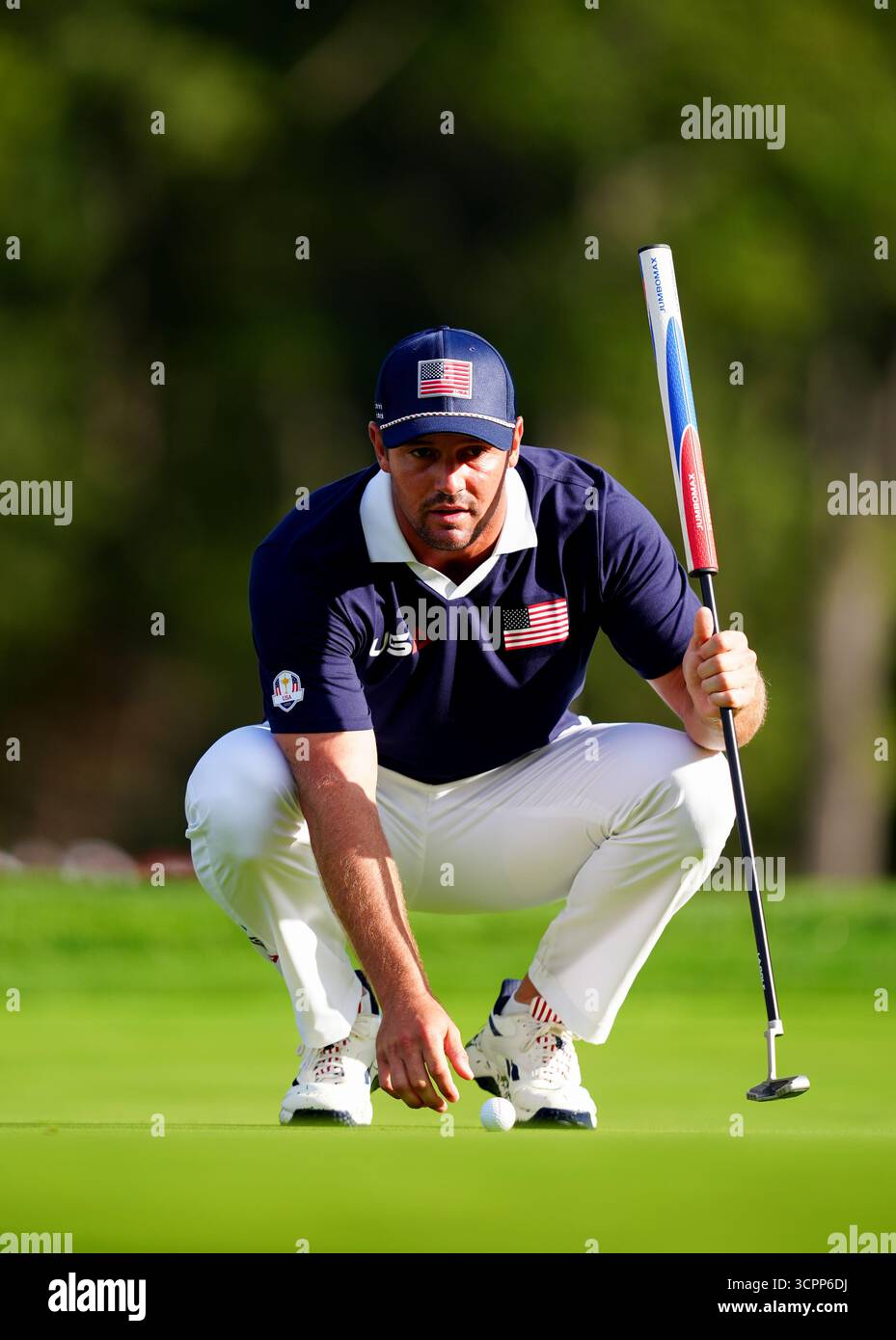 Bryson DeChambeau of Team United States on the 9th green during the ...
