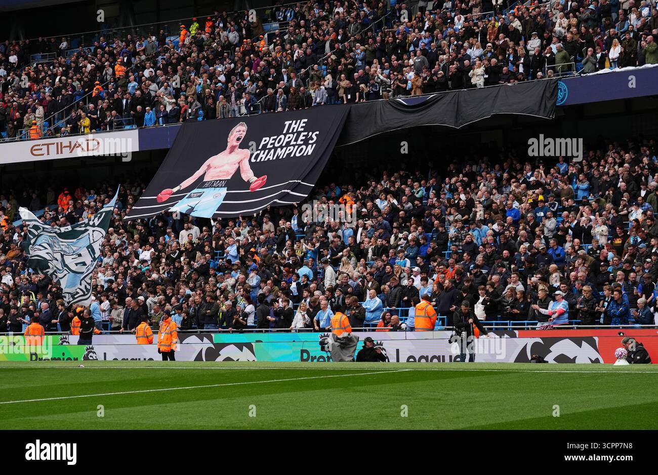 A Ricky Hatton tribute before the Premier League match at the Etihad ...