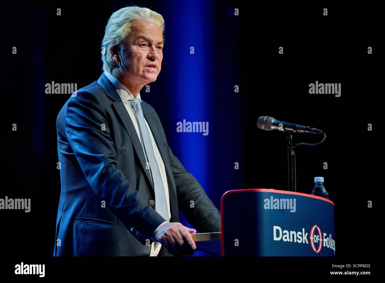 Dutch politician Geert Wilders speaks at the Danish People's Party ...