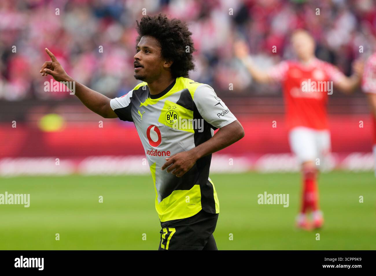 Dortmund's Karim Adeyemi celebrates after scoring the second goal ...