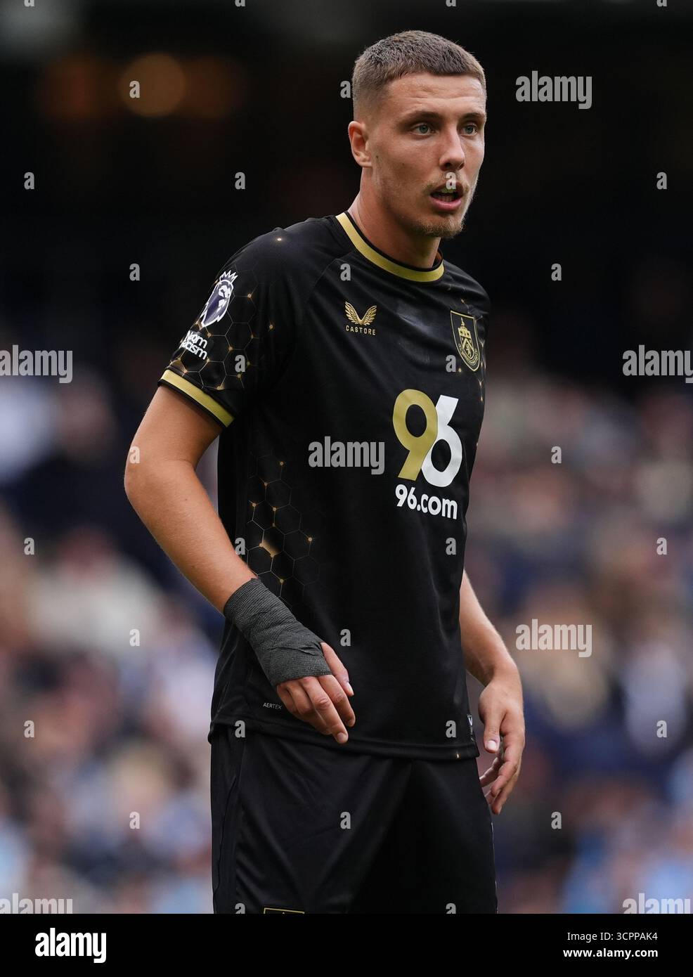 Burnley's Maxime Esteve during the Premier League match at the Etihad ...