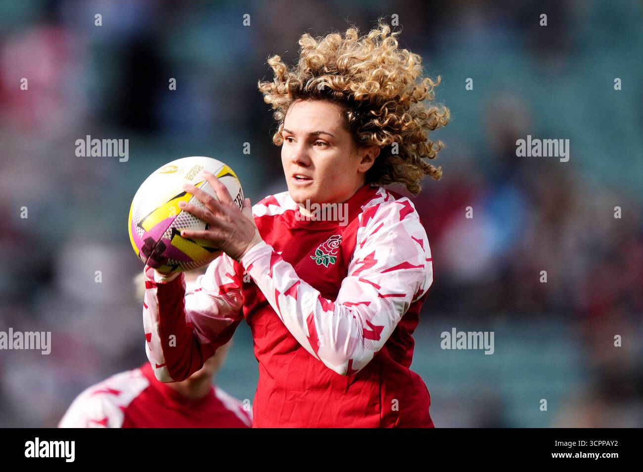 England's Ellie Kildunne warms up ahead of the Women's Rugby World Cup ...