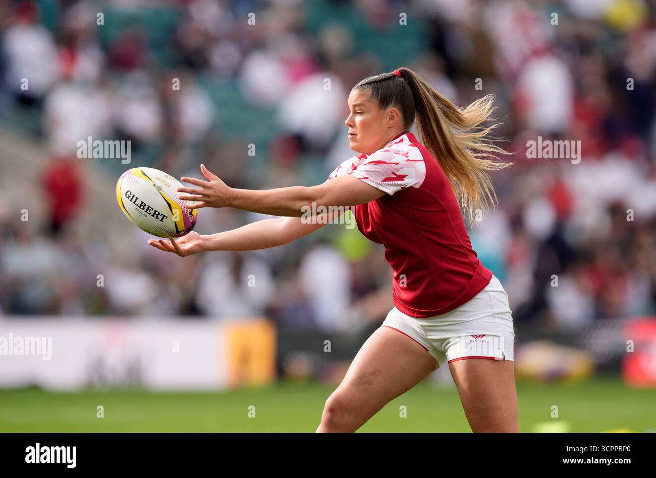 England's Jess Breach during the warm up before the Women's Rugby World ...