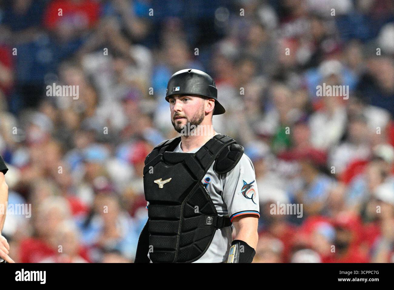 PHILADELPHIA, PA - SEPTEMBER 25: Catcher Liam Hicks #34 of the Miami ...