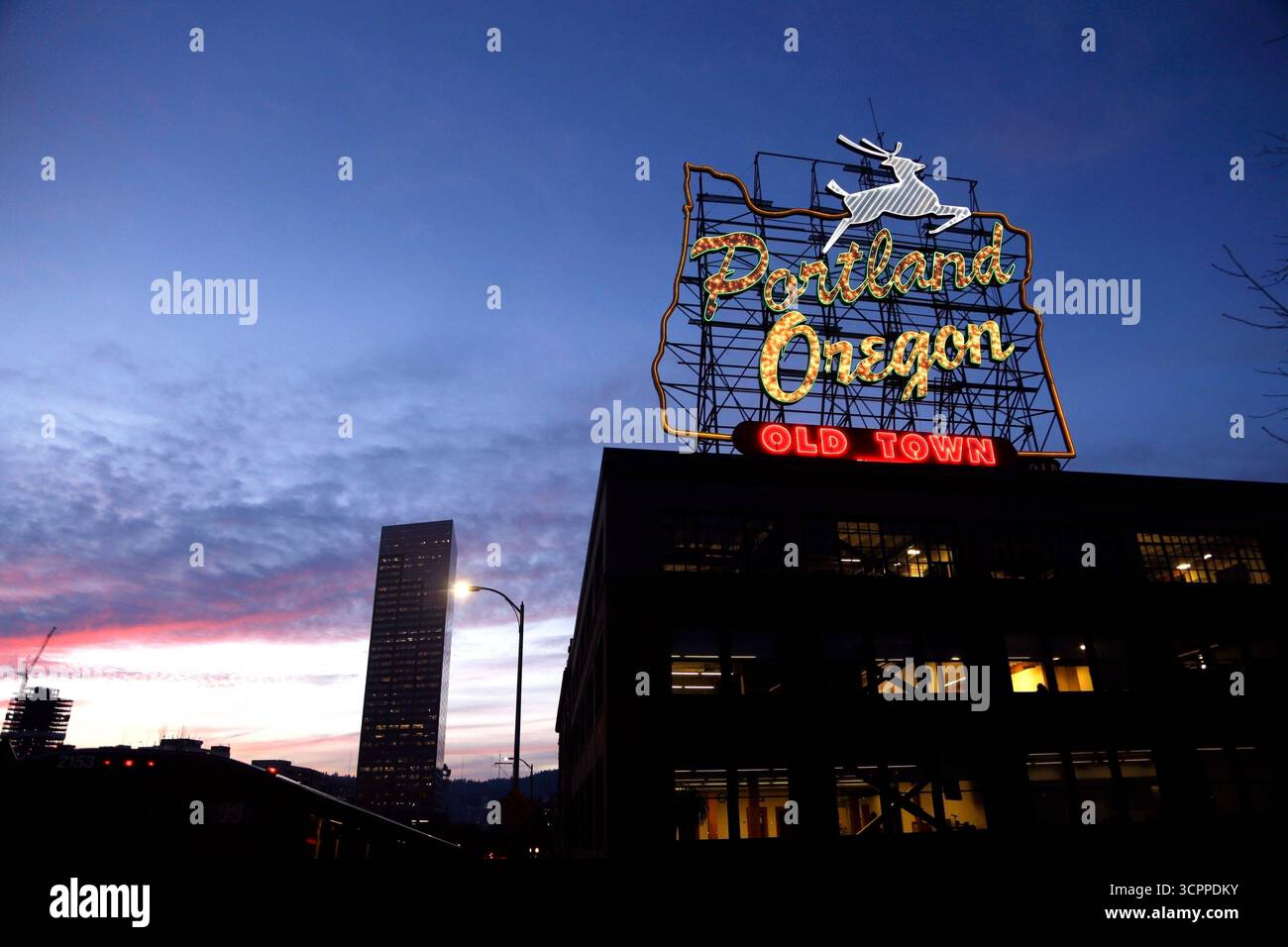FILE - The "Portland, Oregon" sign is seen atop in building in downtown ...