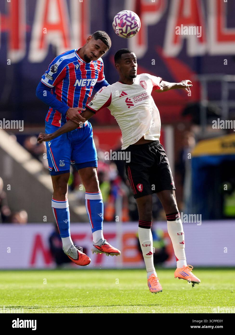 Liverpool's Alexander Isak (right) and Crystal Palace's Maxence Lacroix ...