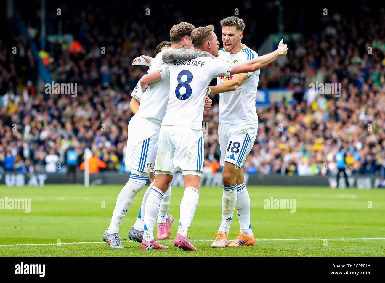 Joe Rodon Of Leeds United scores a GOAL 1-1 and celebrates during the ...