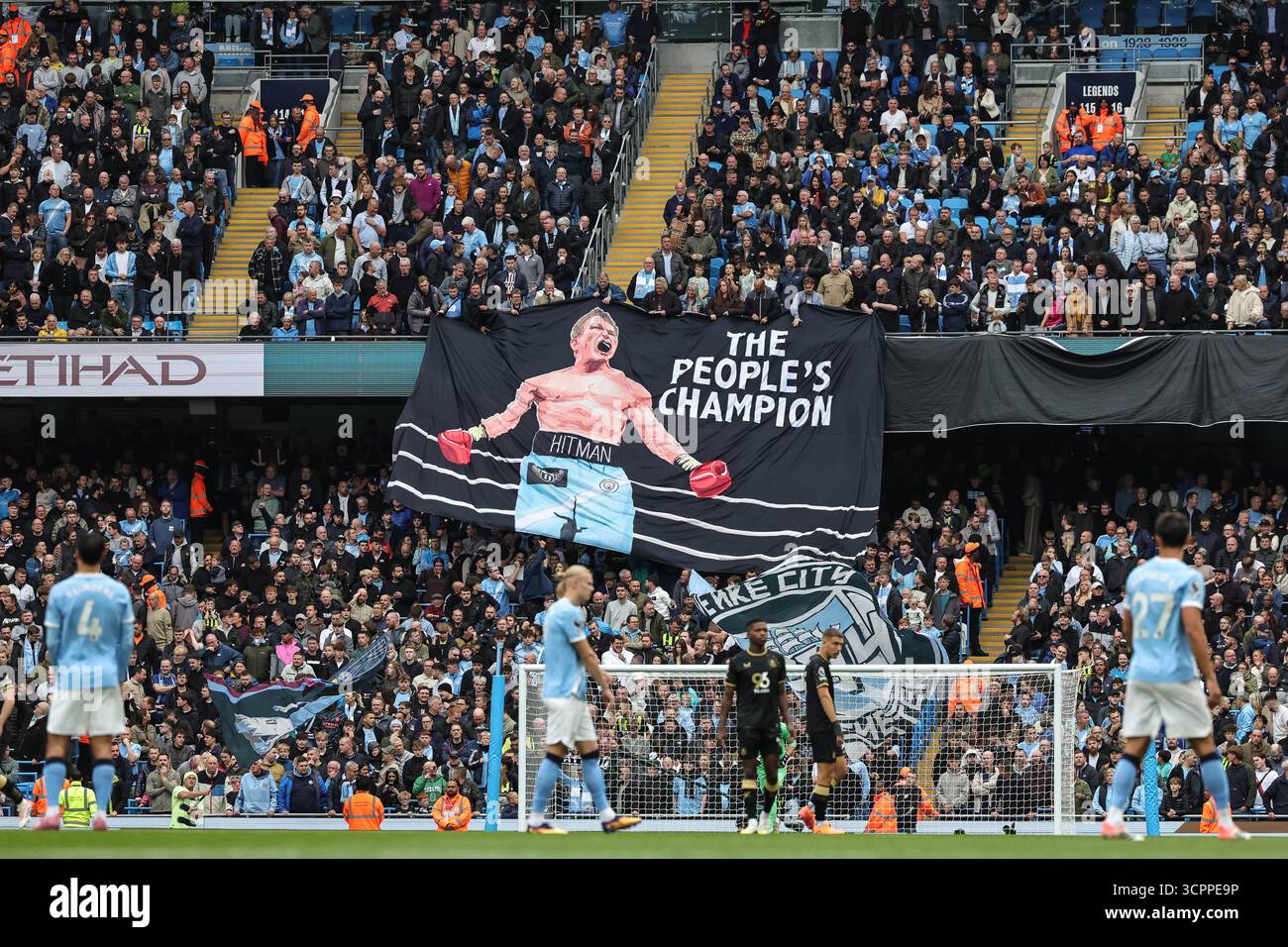 The Peoples Champion Ricky Hatton flag during the Premier League match ...
