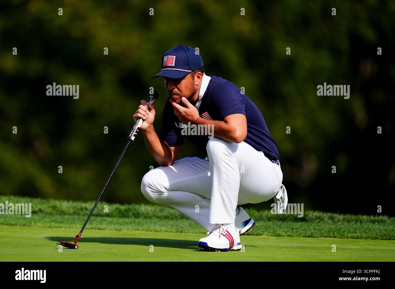 Xander Schauffele of Team United States during the morning foursomes on ...
