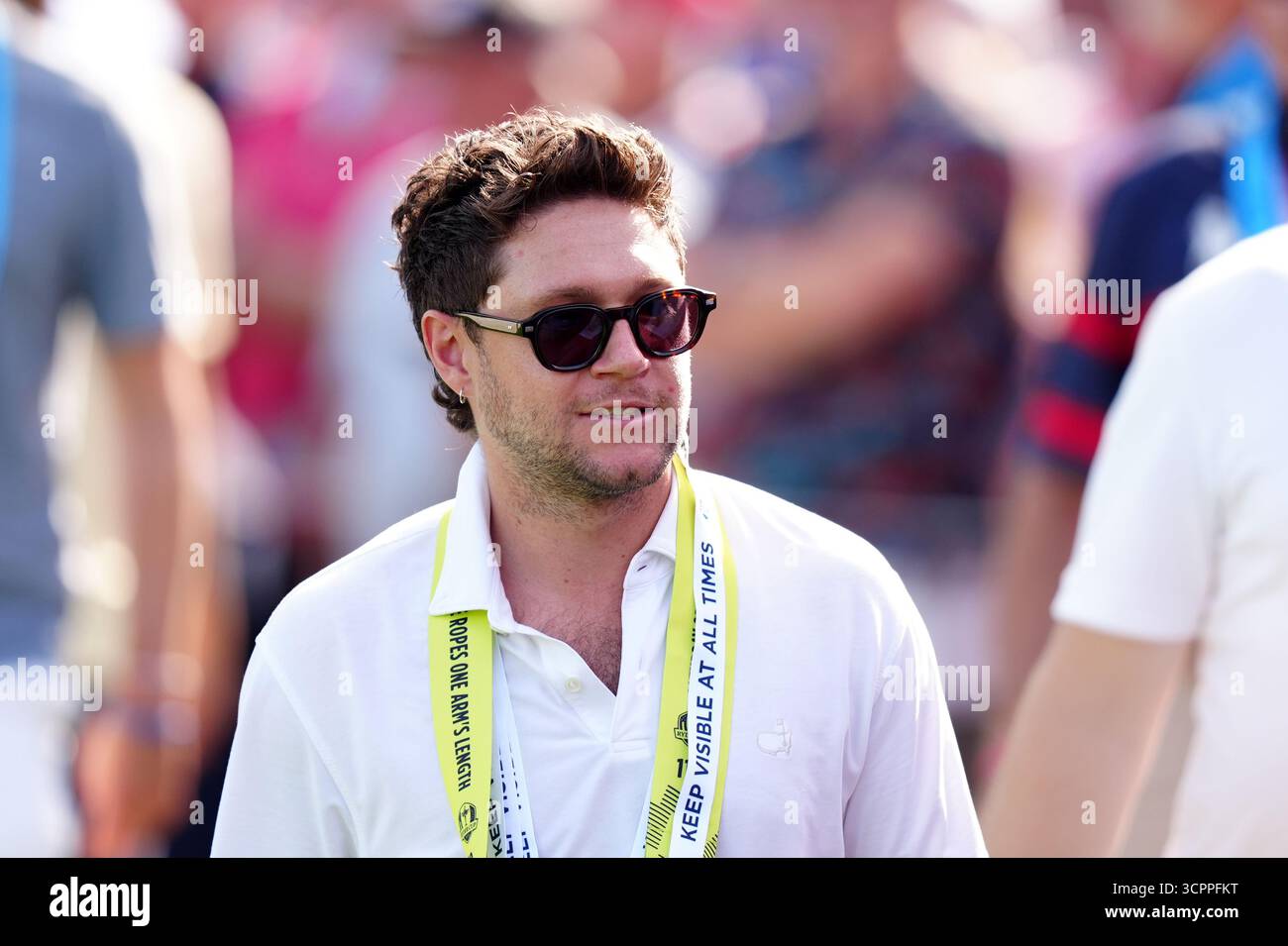 Niall Horan watching the morning foursomes on day two of the Ryder Cup ...