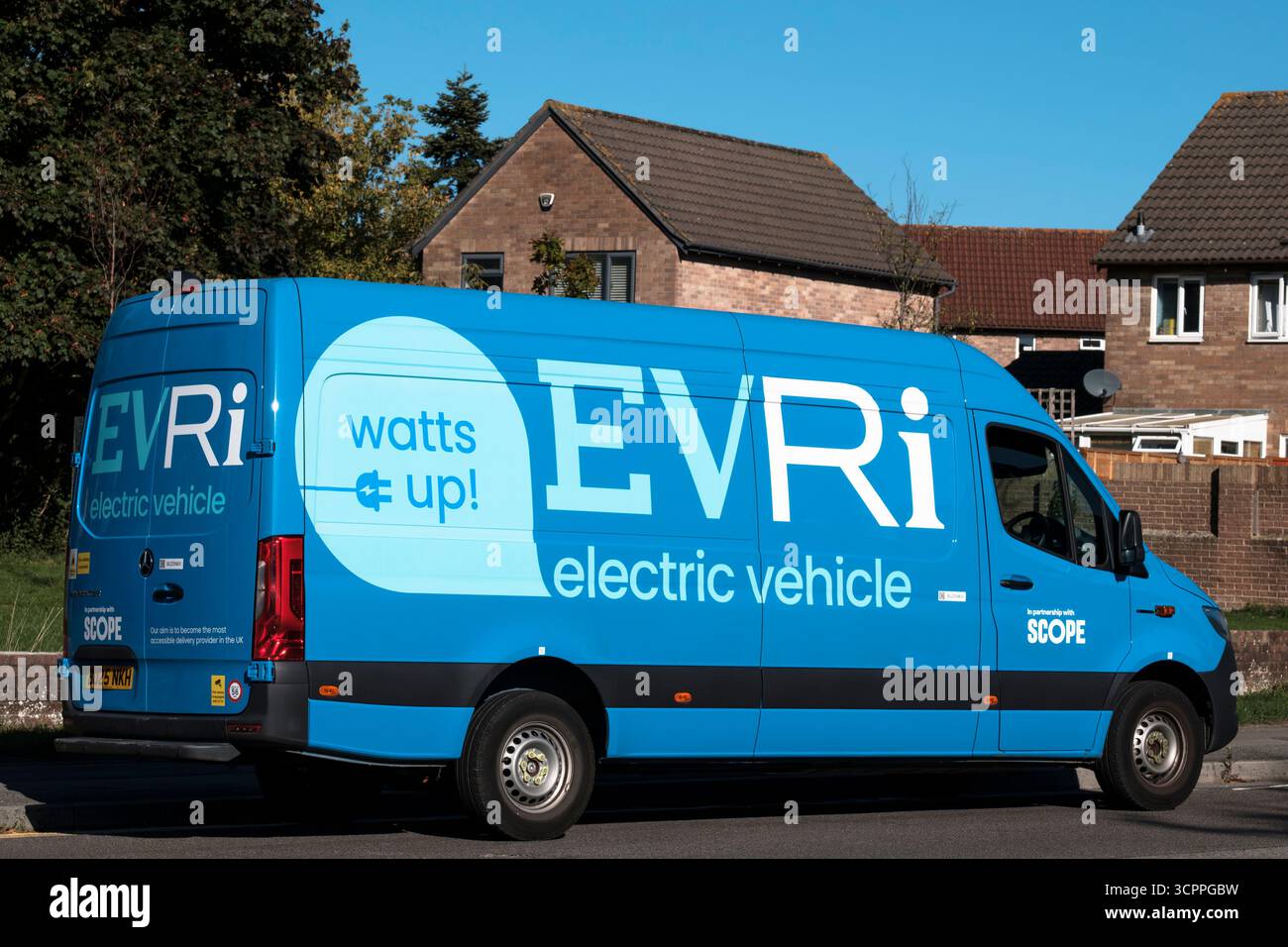 A blue Evri delivery van electric or ev delivery vehicle Stock Photo ...