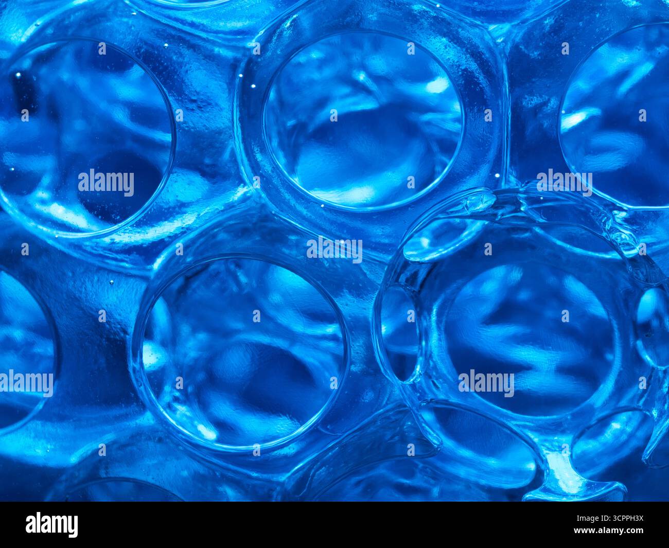 Abstract Blue Balls Water Texture Pattern - Close-up macro shot of ...
