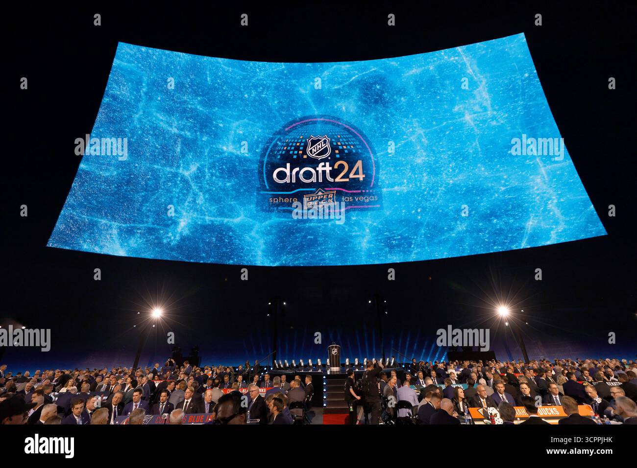 FILE - A screen is seen before the NHL hockey draft Friday, June 28 ...