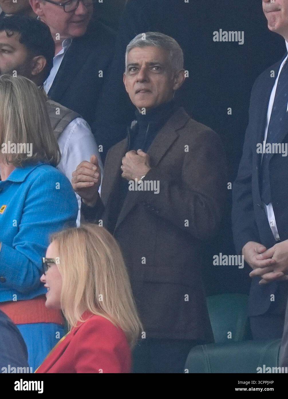Mayor of London Sir Sadiq Khan in the stands before the Women's Rugby ...