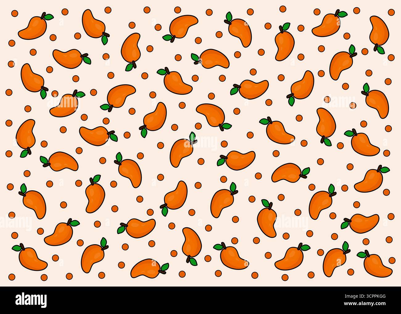 Fresh Mango Fruit Pattern. Sweet and Tropical Seamless Design Stock ...
