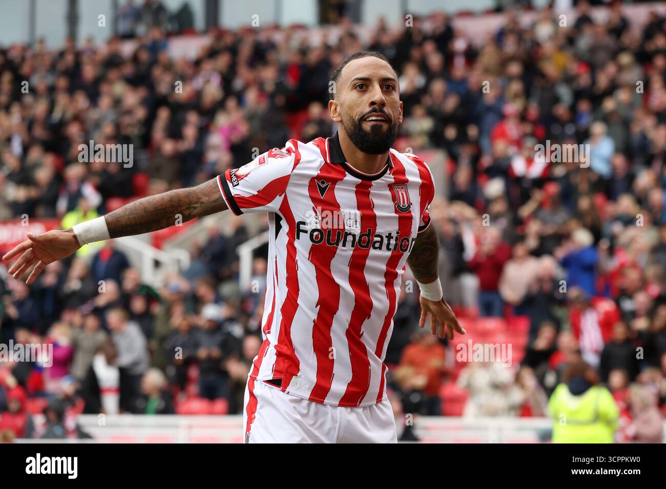 Stoke City’s Sorba Thomas ccelebrates scoring their side's first goal ...