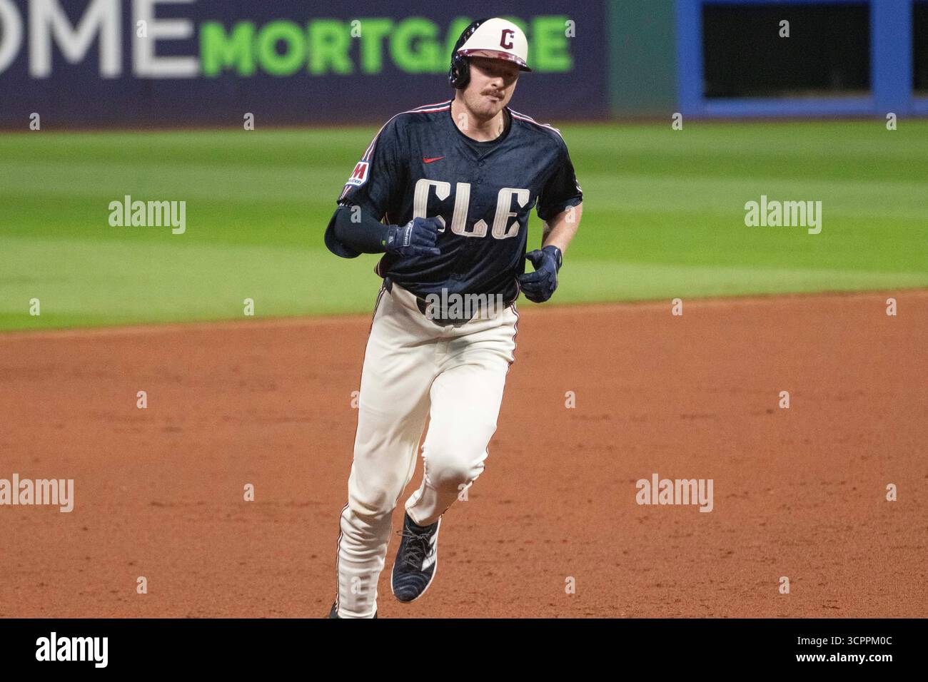 Cleveland Guardians' Kyle Manzardo rounds the bases after hitting a two ...