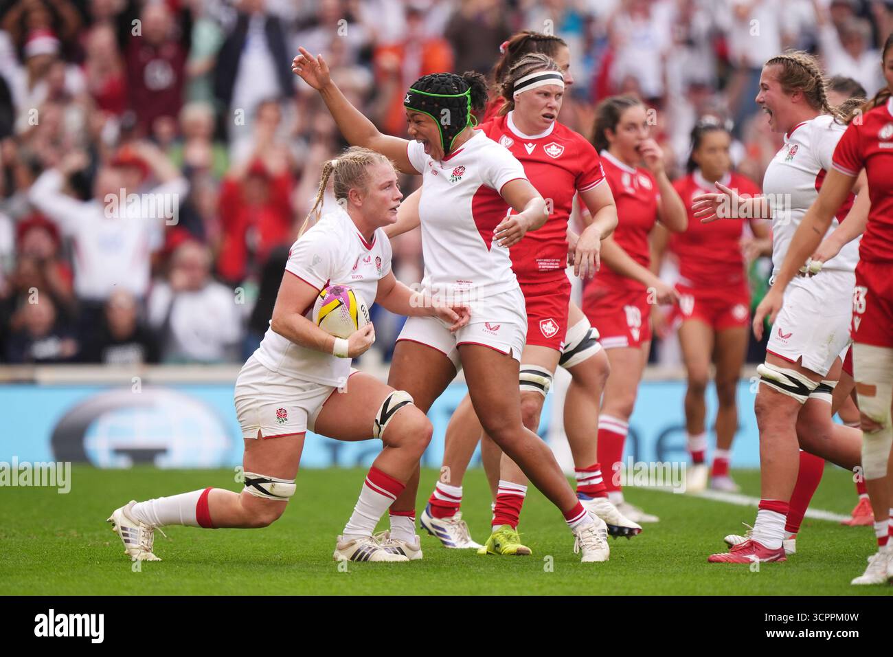 England's Alex Matthews (left) celebrates with Sadia Kabeya after ...